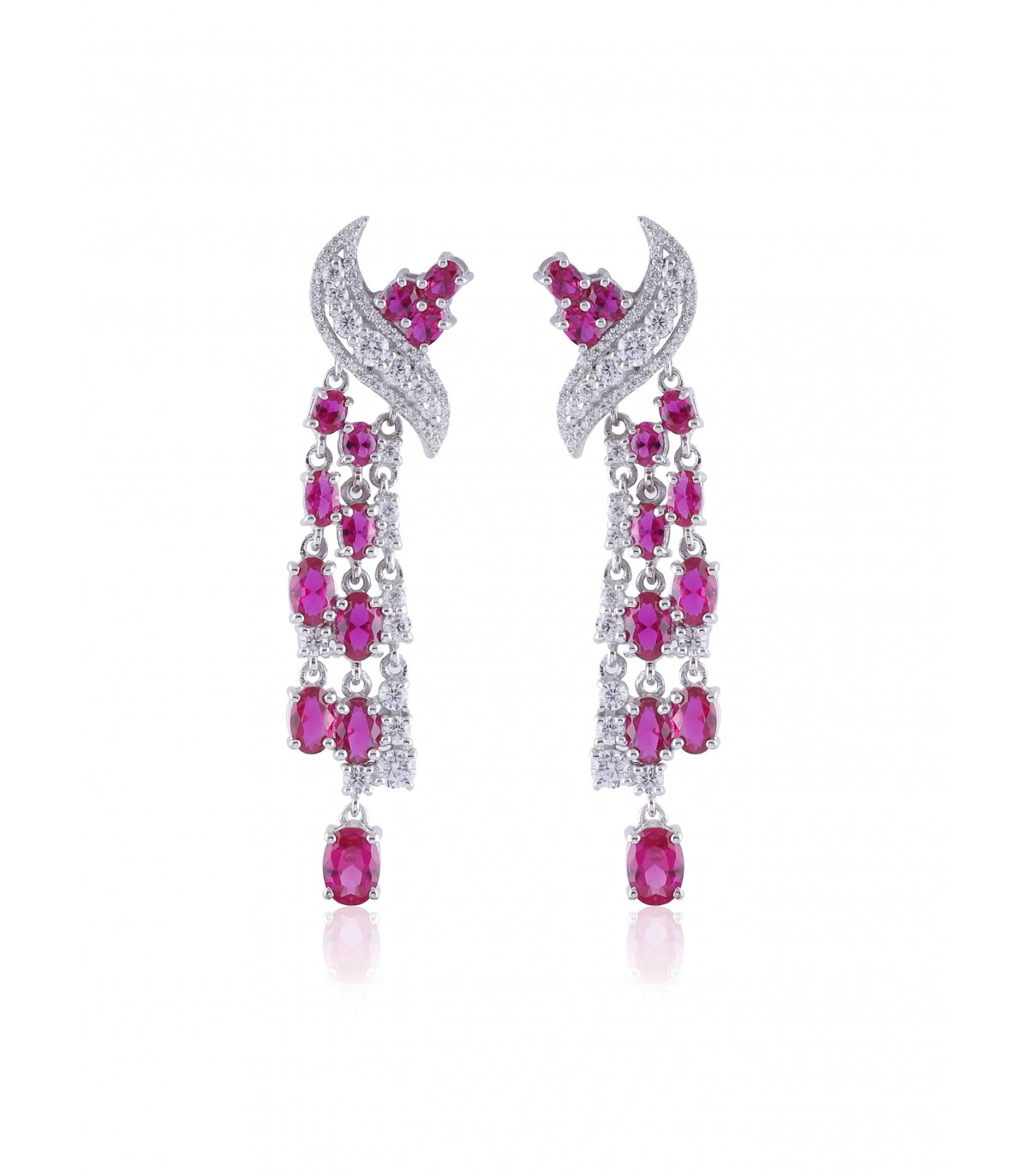 Ruby Droplets Danglers